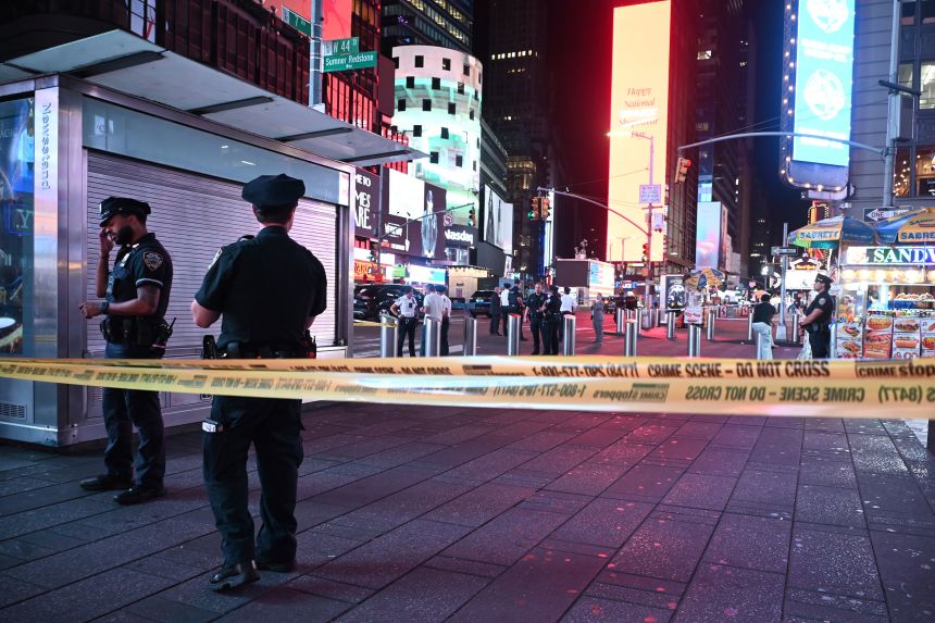 Times Square shooting sees tourists run for lives after gunman seen ...